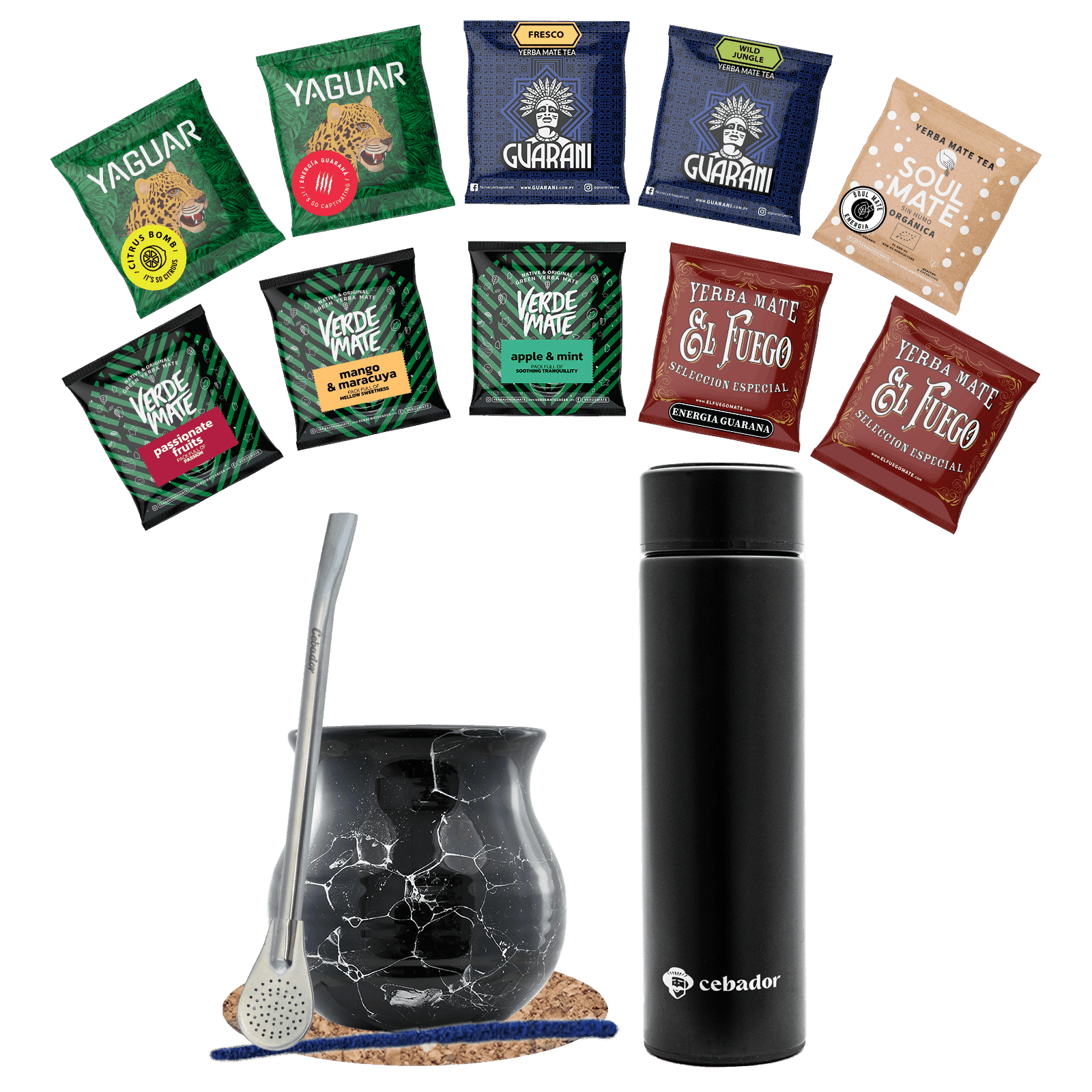 Set Yerba Mate 500g Mate Gourd 10x50g thermos | Sets \ Yerba Mate Tea ...