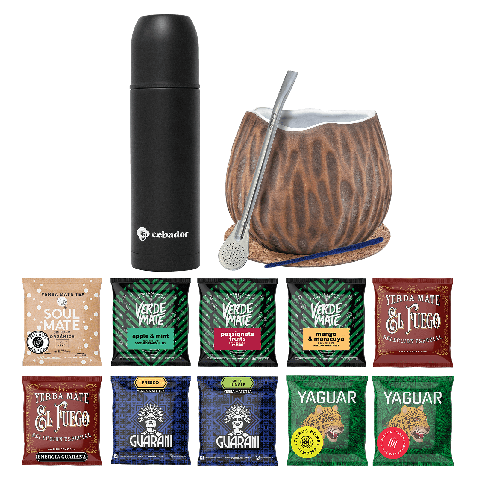 Yerba Mate OUTDOOR Set 10x50g coconut Yerbomos | Sets \ Yerba Mate Tea ...
