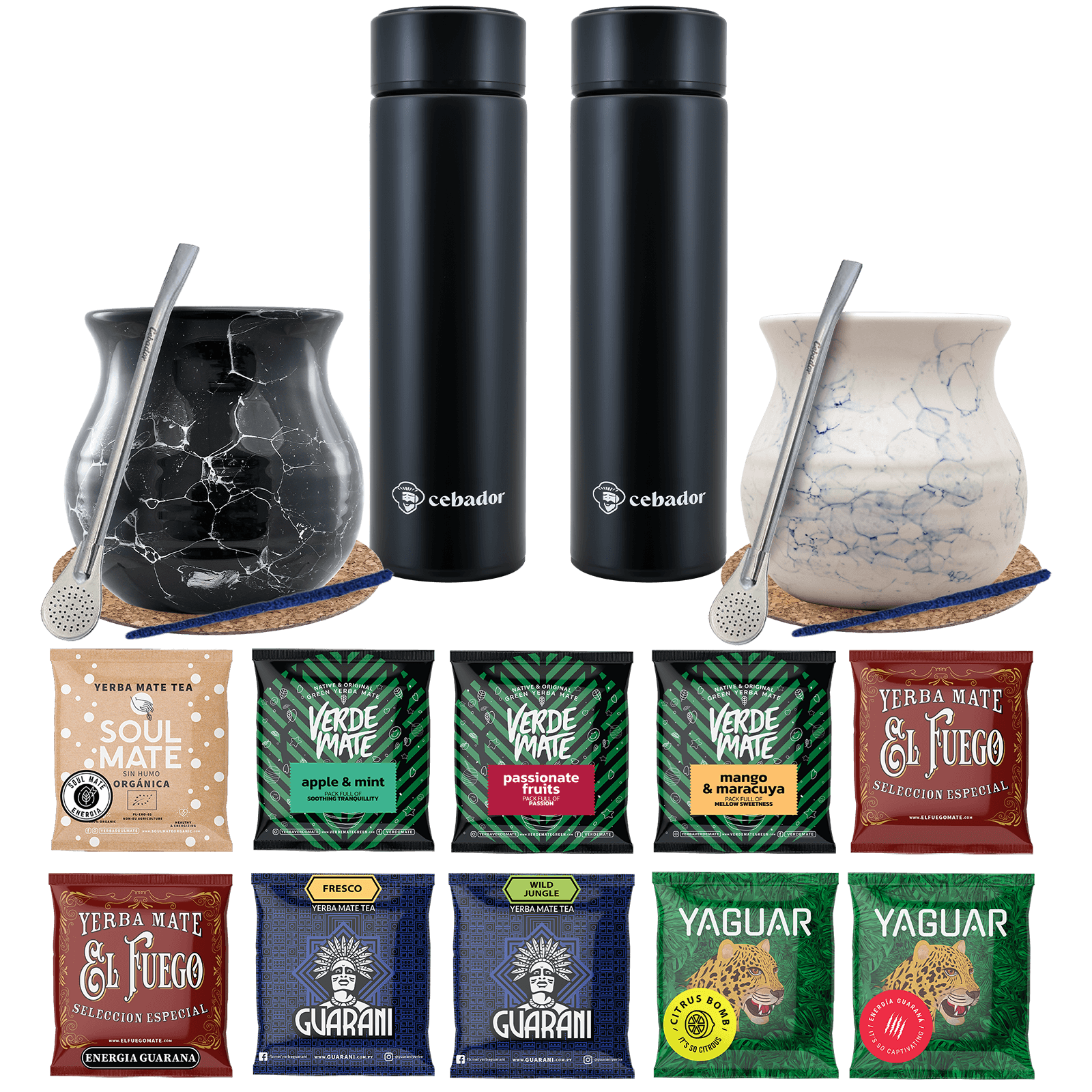 Yerba Mate Thermos Bombilla Set for Two 500g | Sets \ Yerba Mate Tea ...