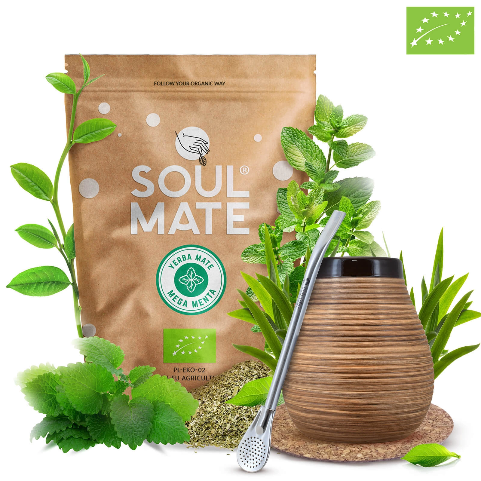 Yerba Mate Set Soul Mate 500g 0.5kg Calabash + Bombilla | | MateMundo.co.uk