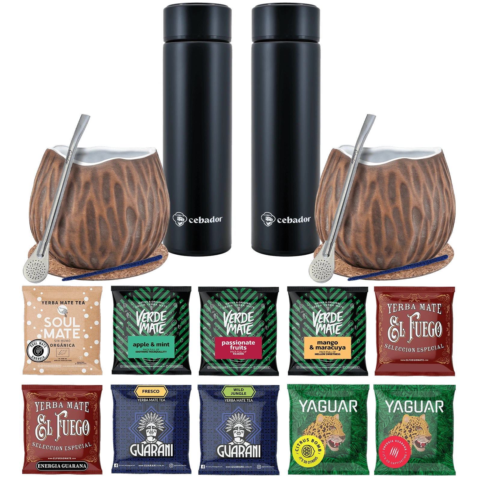 Yerba Mate Thermos Bombilla Set for Two 500g | | MateMundo.co.uk