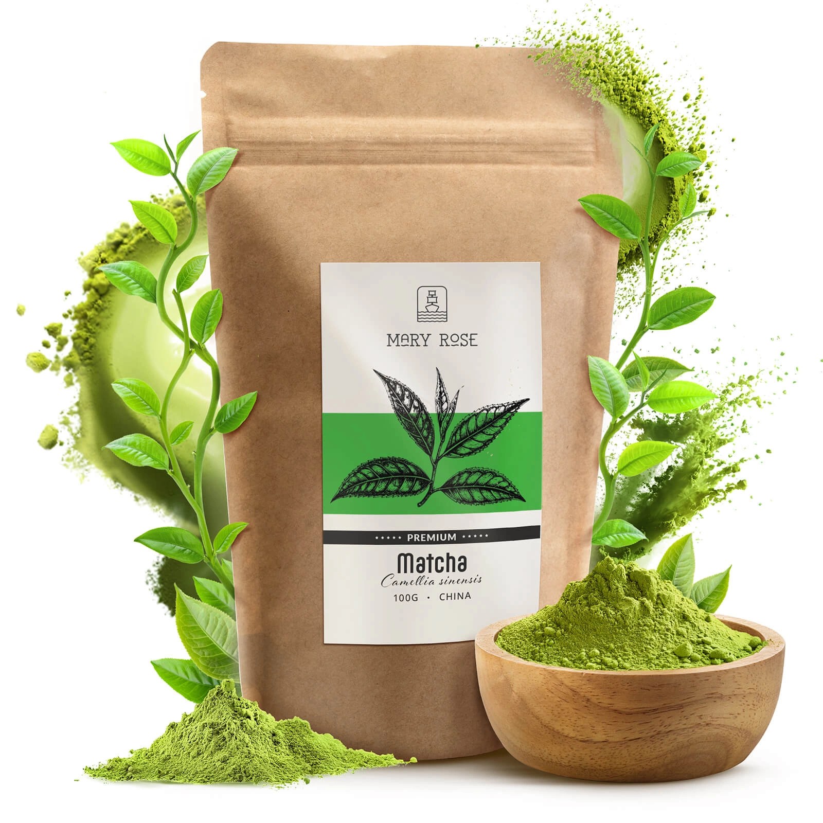 Mary Rose – Chinese Matcha Green Tea Premium 100g | | MateMundo.co.uk