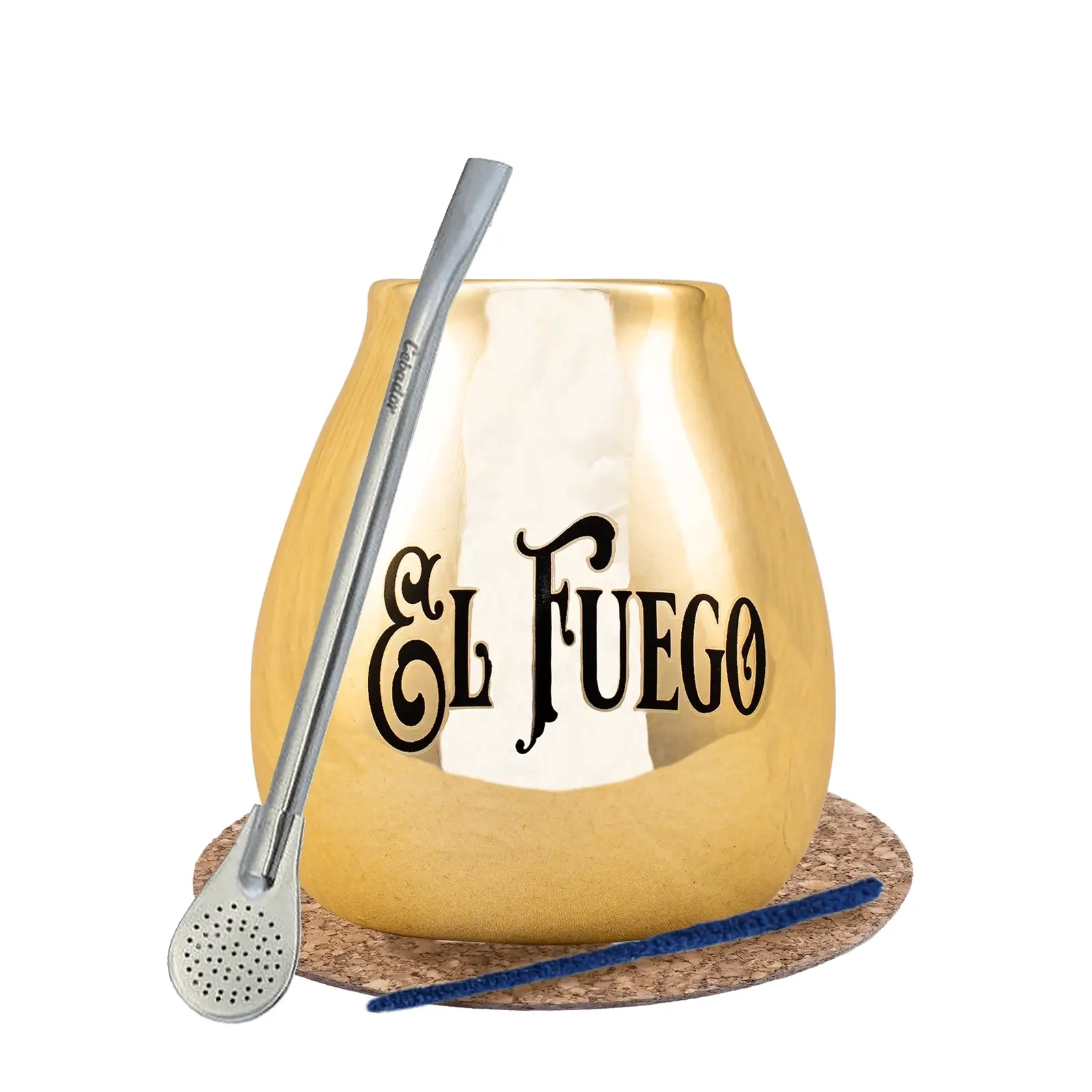Yerba Mate BIG golden calabash bombilla El Fuego | Sets \ Gourd ...