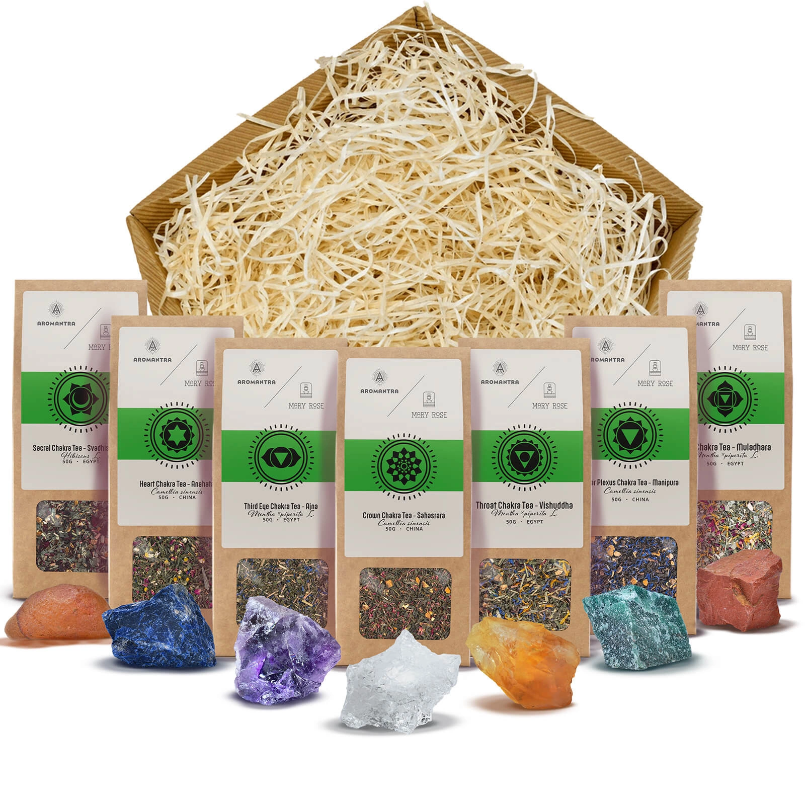 Esoteric set: 7 chakra teas + 7 stones - gift set | Categories \ Yerba ...