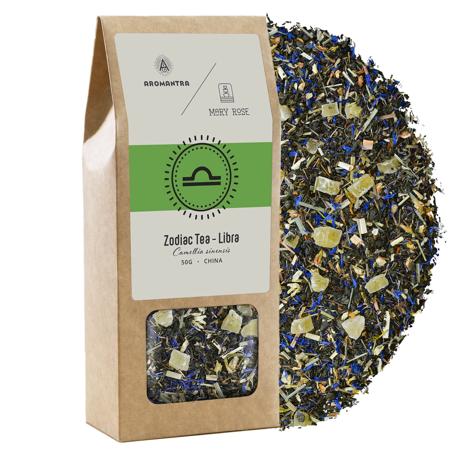 Aromantra x Mary Rose – Zodiac Tea – Libra (green tea) 50g Libra | Tea ...