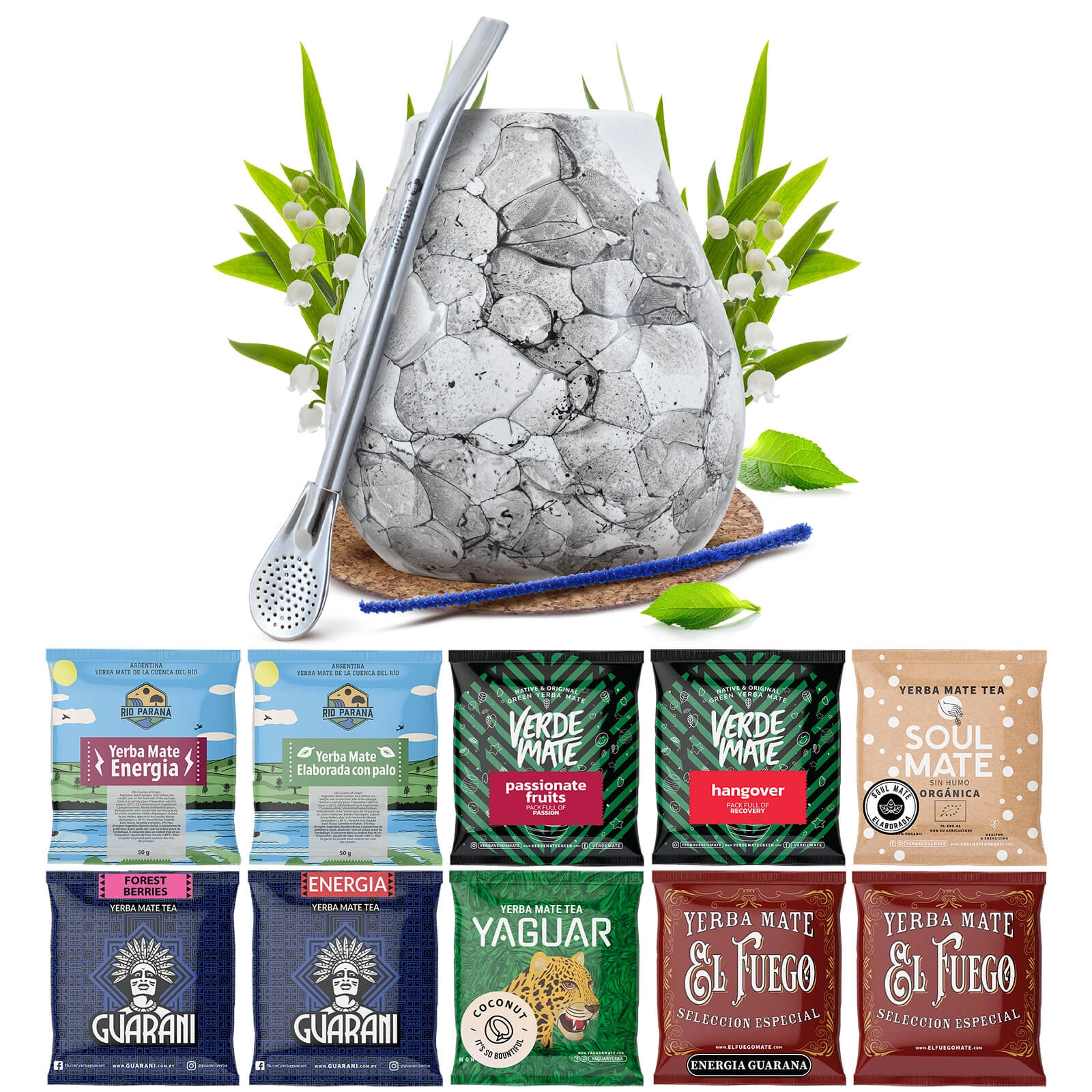 Yerba Mate 10x50g 500g sample set + accessories | | MateMundo.co.uk